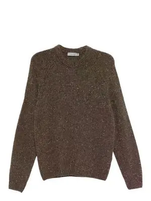 Canali Speckled Crew-neck Sweater - Brown