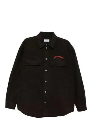 Off-White Embroidered-print Shirt - Brown