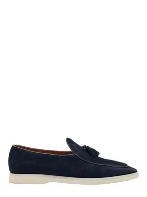 REISS Harrison Suede Tassel Loafers - Navy
