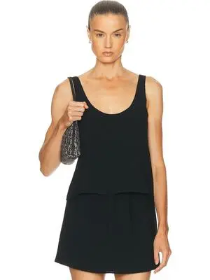LESET Ari Scoop Tank Top - Black