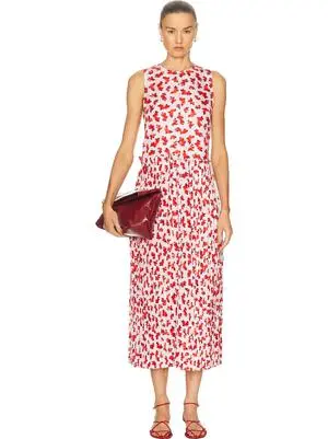 JIL SANDER Printed Dress - Raspberry Cream