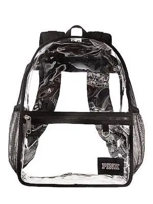 Pink Clear Backpack - Black