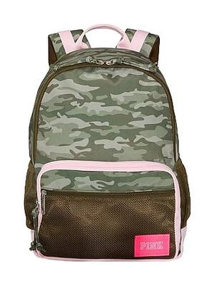 Pink Classic Canvas Backpack With Laptop Compartment - Print