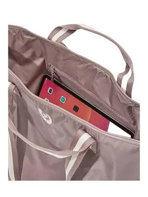 Pink Nylon Tote Bag Brown