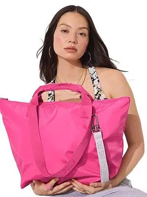 Pink Nylon Tote Bag Pink