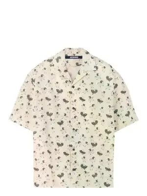 Jacquemus Floral-print Short-sleeve Shirt - Neutrals
