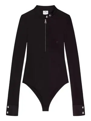 COURREGES Zip-up Long-sleeve Bodysuit - Black