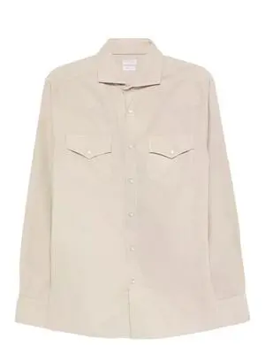 Brunello Cucinelli Double-pocket Cotton Shirt - Neutrals