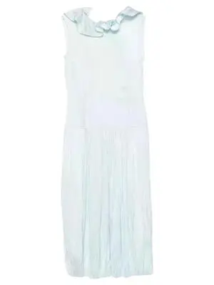 JIL SANDER Ruffled-neck Maxi Dress - Blue