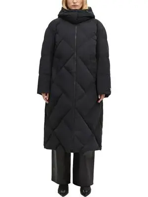 Kenzo Weave Long Down Coat - Black