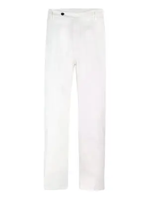Eleventy Button-fastening Cotton-blend Trousers - White