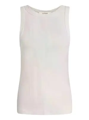 12 STOREEZ Ribbed Tank Top - White