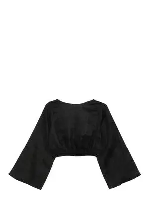 CALA DE LA CRUZ Marina Crop Top - Black