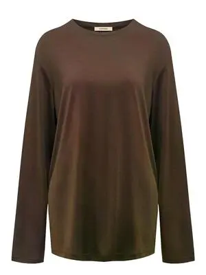 12 STOREEZ Long-Sleeve Silk T-Shirt