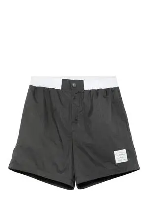 Thom Browne Logo-waistband Ripstop Shorts - Grey