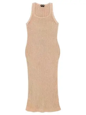 TOM FORD Metallic-threading Midi Dress - Neutrals