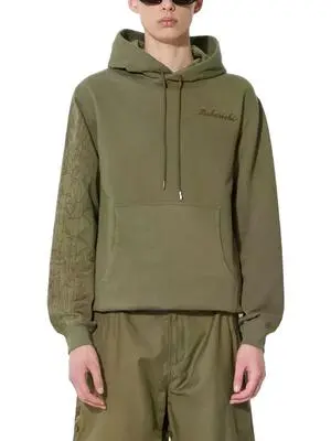 MAHARISHI Embroidered Bamboo-sleeve Hoodie - Green