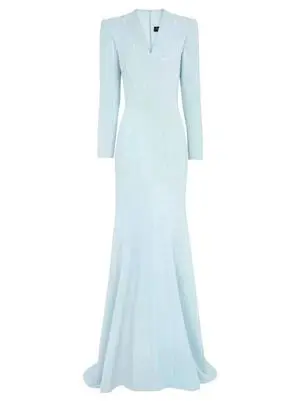 Jenny Packham Victoire Rhinestone-Embellished Maxi Gown Blue
