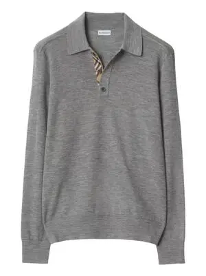 Burberry Wool Polo Shirt - Grey