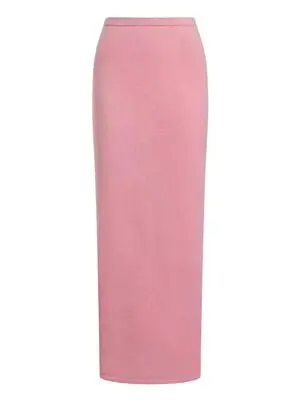 12 STOREEZ Knitted Maxi Skirt - Pink