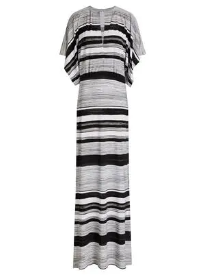 Norma Kamali Obie Striped Maxi Dress - Charcoal