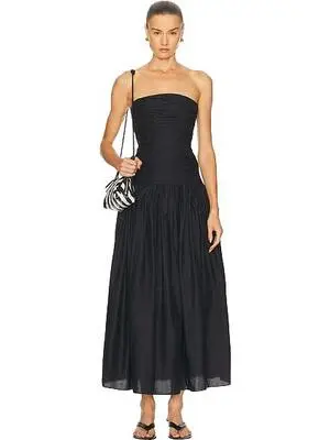 Matteau Strapless Drop Waist Dress - Black
