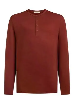 12 STOREEZ Long-sleeve Henley T-shirt