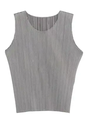 Issey Miyake Pleated Tank Top - Grey