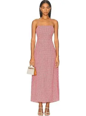 Posse Posse Lori Gingham Maxi Dress Red Gingham