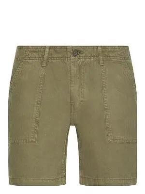 IRON & RESIN Brigade Herringbone Shorts - Army Green