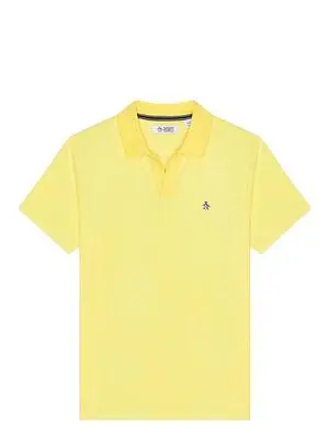 ORIGINAL PENGUIN Terry Collar Polo In Lemon - Popcorn