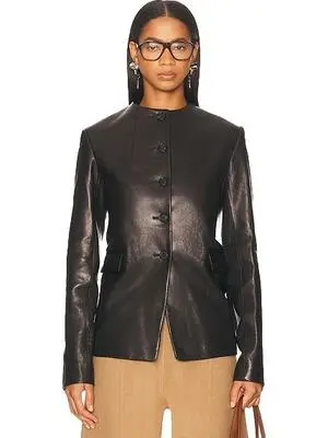 Khaite Jameson Leather Jacket - Black