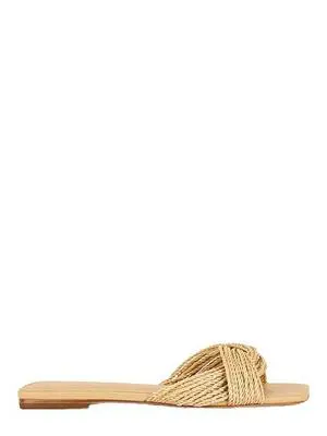 Raye Raffia Slip-on Flat Sandals - Neutral