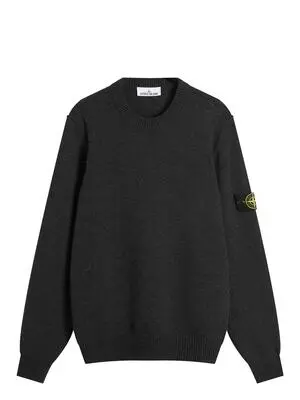 Stone Island Lambswool Crew Neck Jumper - Charcoal Melange