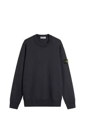 Stone Island Organic Cotton Fleece Sweatshirt Navy Blue