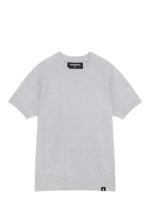 Patrizia Pepe Textured Raglan-sleeve T-shirt - Grey