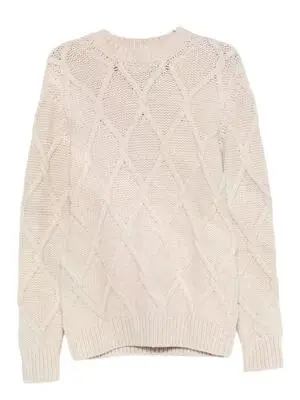Eleventy Cable-knit Crew-neck Sweater - Neutrals