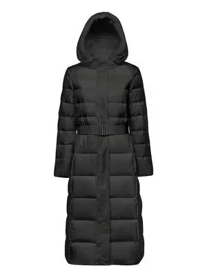 Geox Pheby Hooded Belted Puffer Coat - Black
