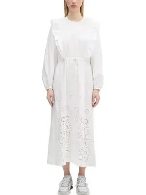 A.p.c. Ginger Ruffle Midi Dress - White