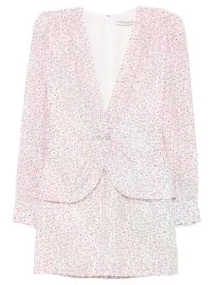 Alessandra Rich Floral-print Mini Dress - Pink