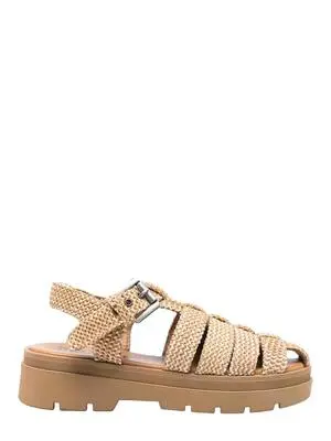 BIBI LOU Woven-texture Flat Sandals - Brown