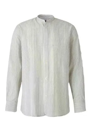 Officine Générale Mandarin-collar Striped Shirt - White