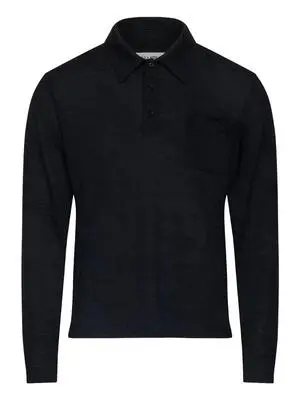 MAISON MARGIELA Long-sleeve Polo Shirt - Black