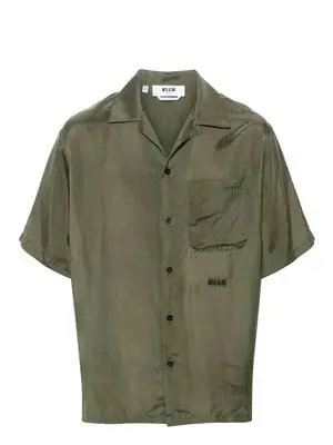 MSGM Logo-embroidered Shirt - Green