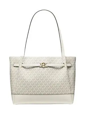 Michael Kors Reed Large Signature Logo Tote Bag - Natural