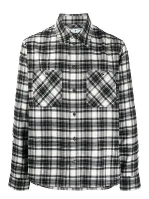 Off-White Off Off Allover Check Flannel Arrow Shirtin - Black/white