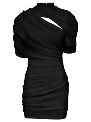 Jacquemus The Castagna Draped Mini Dress - Black
