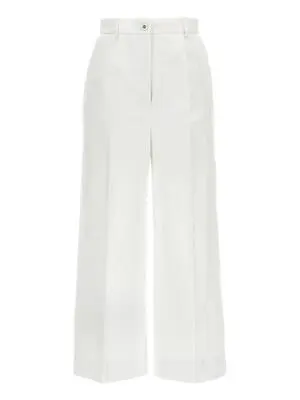 Dolce & Gabbana Double-darts High-waisted Trousers - White