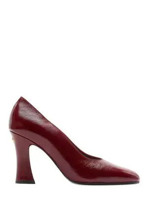 BURBERRY Trinket Patent Leather Block-Heel Pumps
