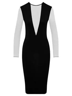MAISON CLOSE Pure Tentation Long-sleeve Midi Dress - Black